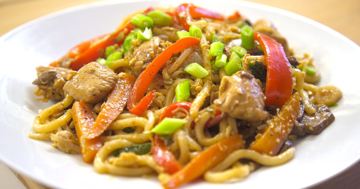 Kjúklinga núðluréttur - uppskrift