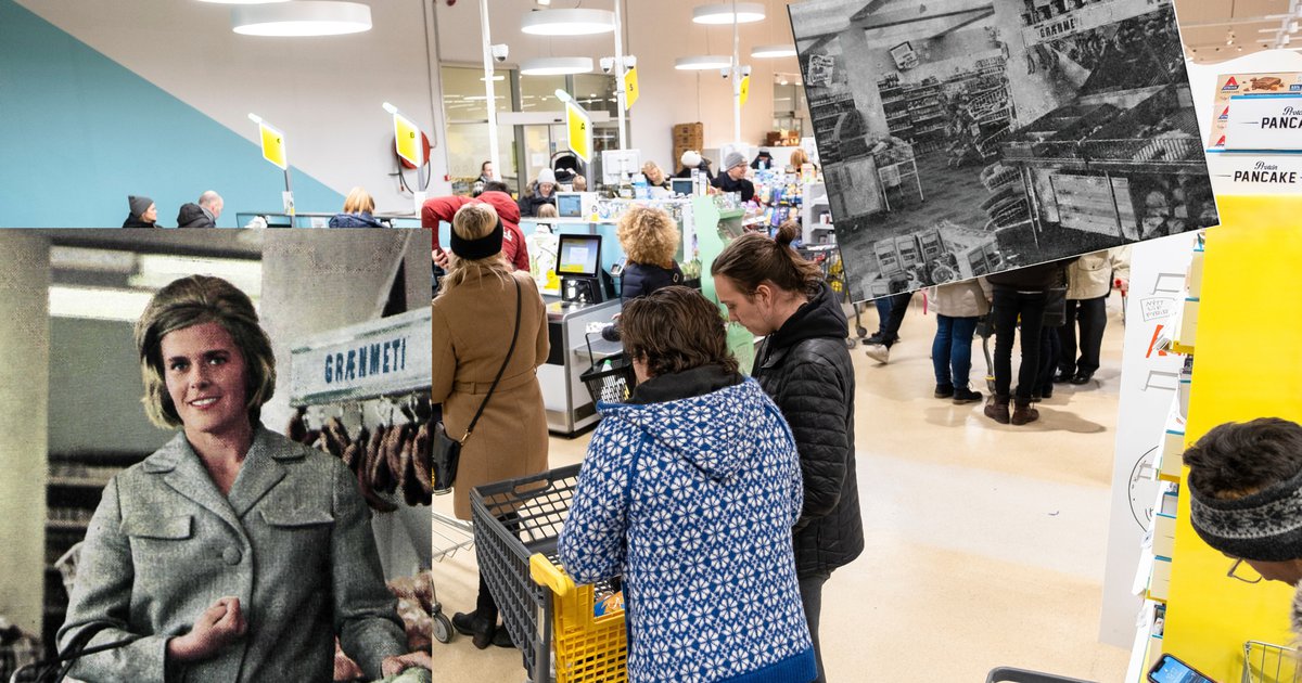 Mynd dagsins: Svona leit inn­kaupakarfan út á Ís­landi árið 1962